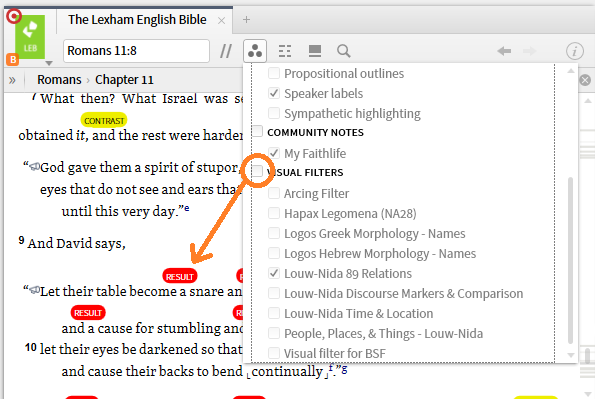 BUG: Visual filters active, even when turned off - Logos Community